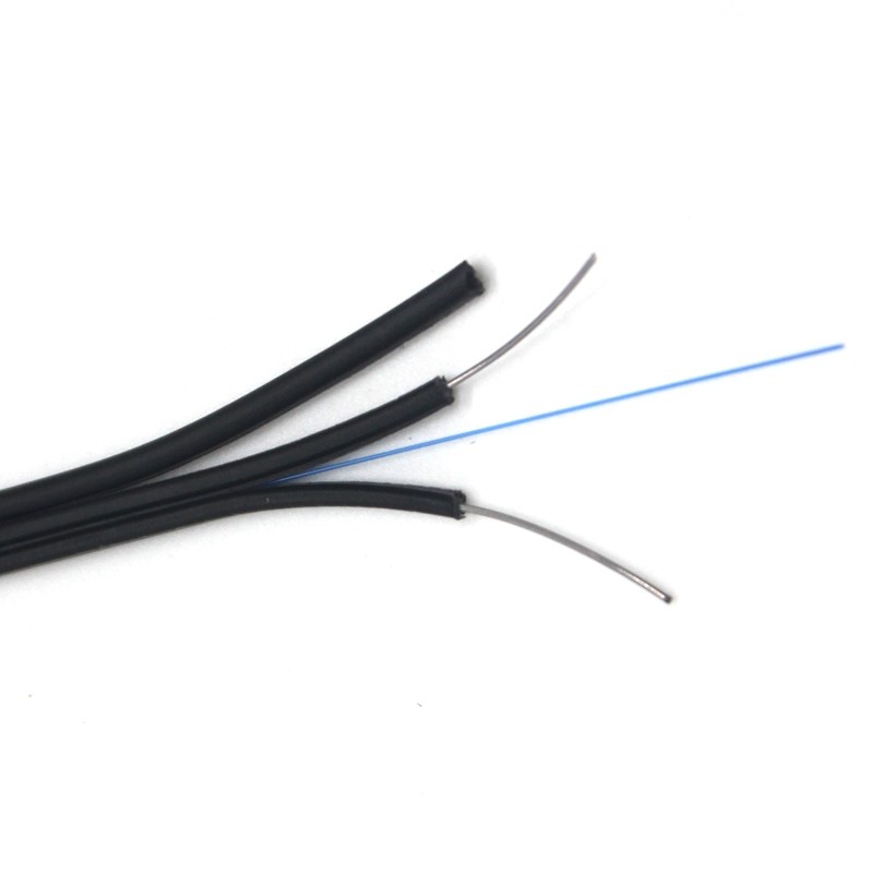Self Supporting FTTH Fiber Drop Cable Outdoor Steel Messenger Wire FRP ...