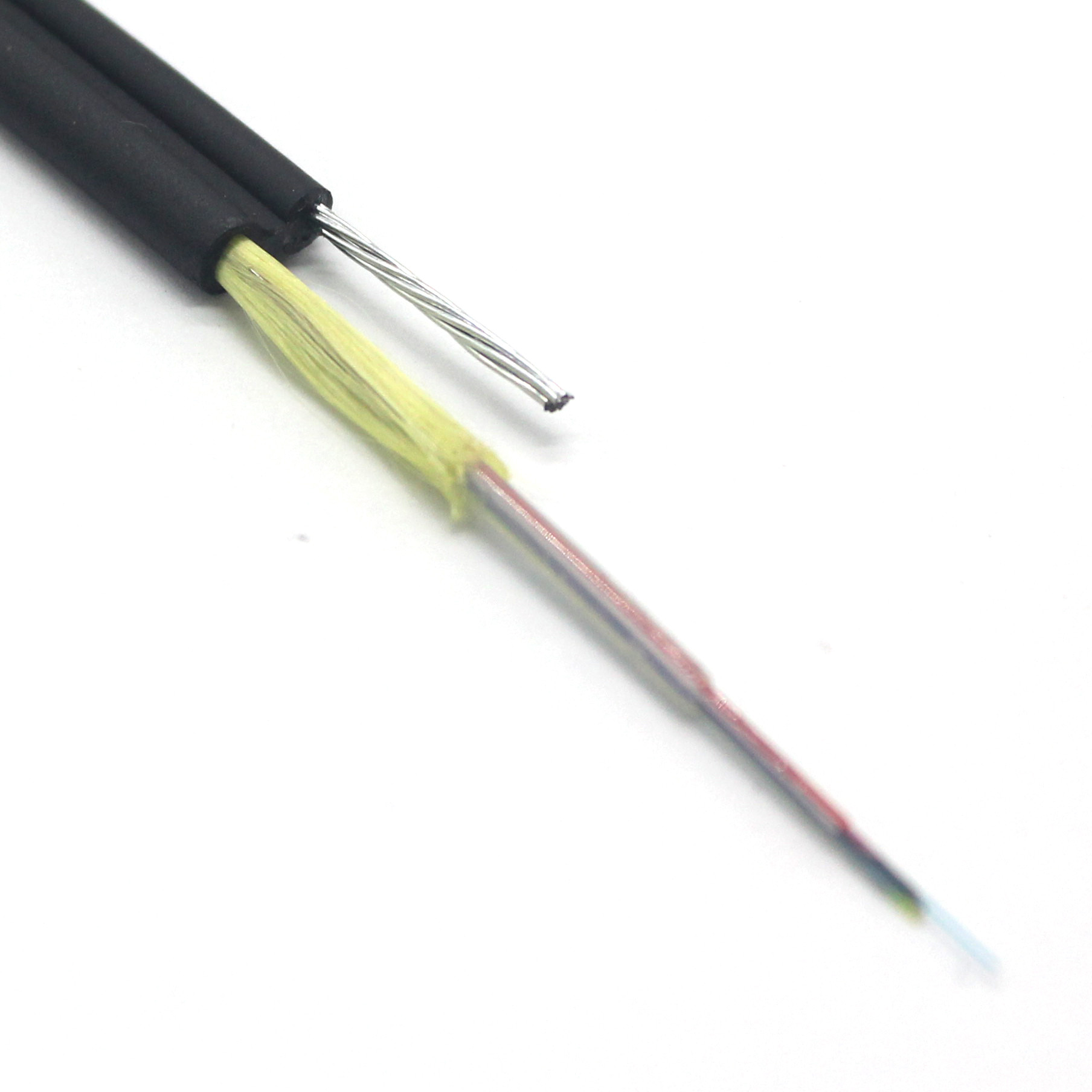 12core GYXTC8Y Fiber Optic Cable Single PE Jacket Self Supporting Optic ...