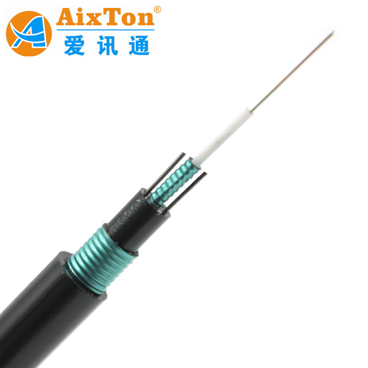 8 Fibers PE Black GYXTW53 Direct Burial Double Steel Armored Fiber ...