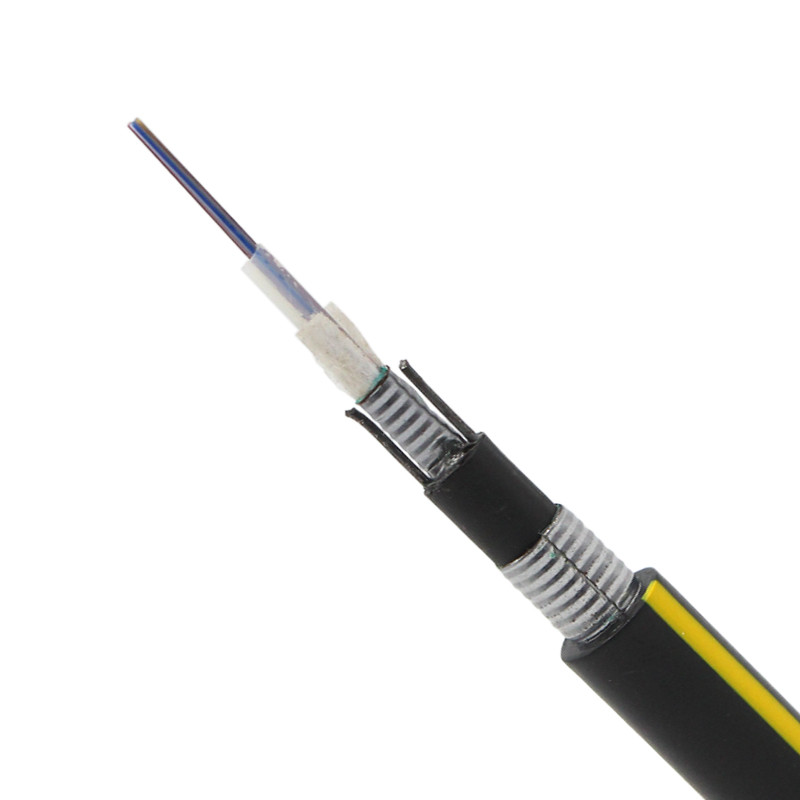 PE Black Outer Jacket Material Optical Fiber Cable 8 Fibers Fiber Count ...