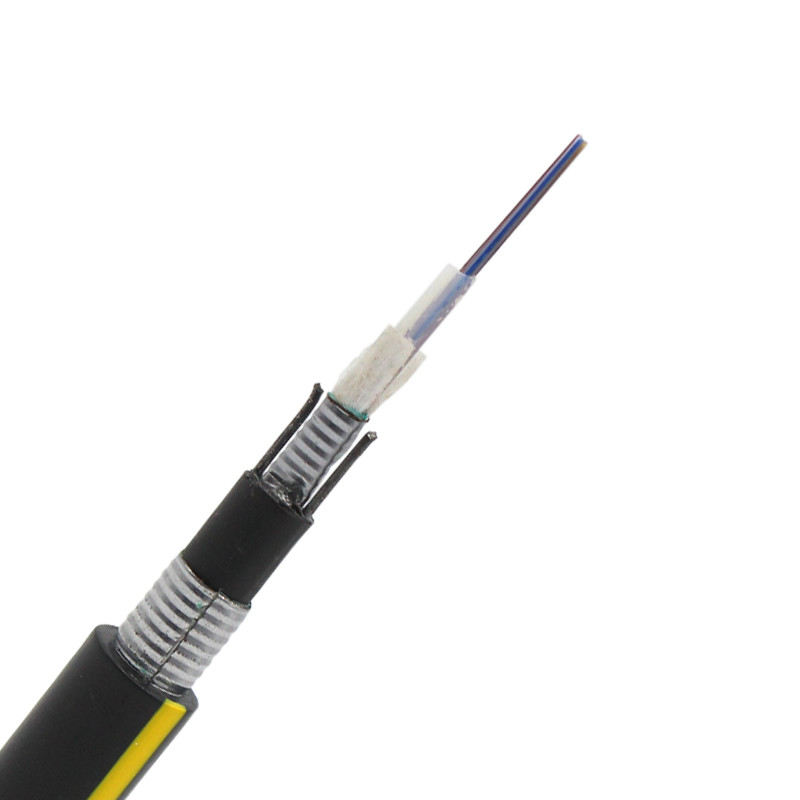 PE Black Outer Jacket Material Optical Fiber Cable 8 Fibers Fiber Count ...