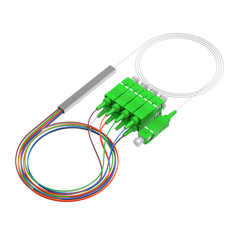 China Outdoor 0.9mm PLC splitter 1x2 2 Way Fiber Optic splitter With SC ...