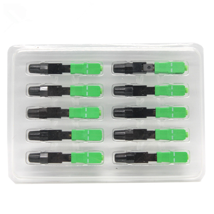 FTTH Fiber Optic Accessories Field Mountable Sc APC 10 Pack Fast Connectors