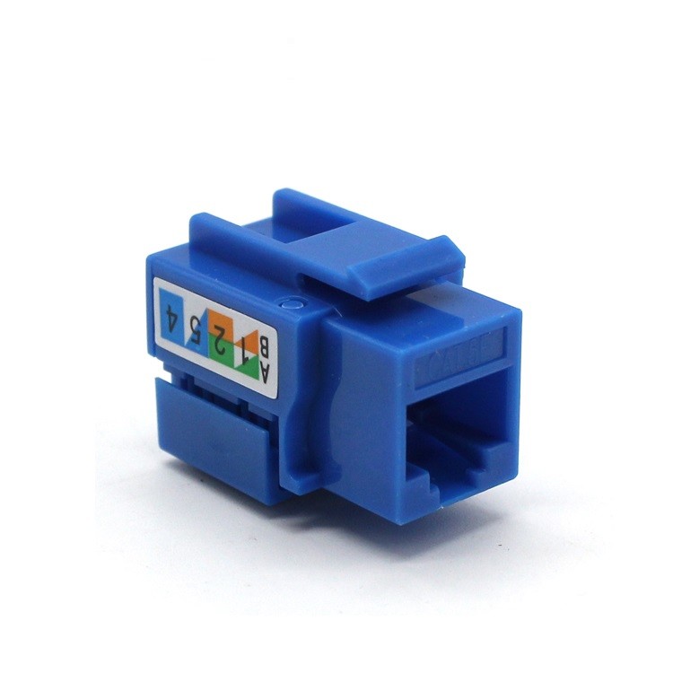 90 Degree 110 UTP Ca6 Cat5E Keystone Jack For Wall Outlets / Patch Panels